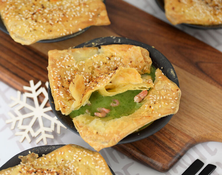 Oil & Vinegar | Spinach Soup en croute with Shrimp | Recipes