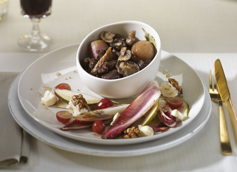 Stew & Red Endive Salad - Oil & Vinegar | Recipes